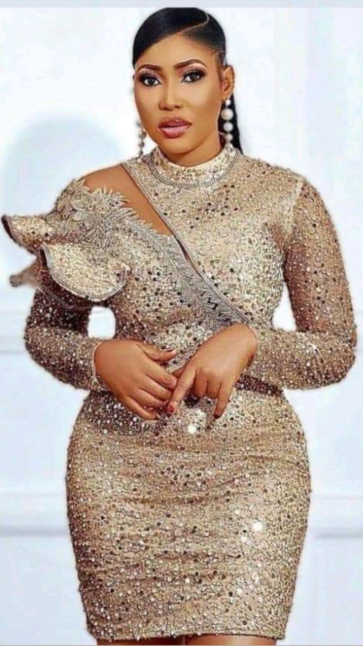 Exquisite Sequence Material Gown Styles in Nigeria - OD9JASTYLES