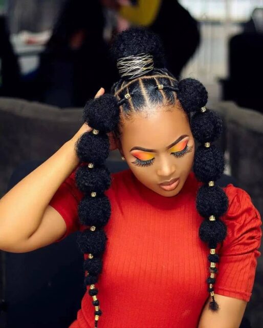 Trendy and Chic Bubble Braids Hairstyle for a Fun and Flirty Look ...