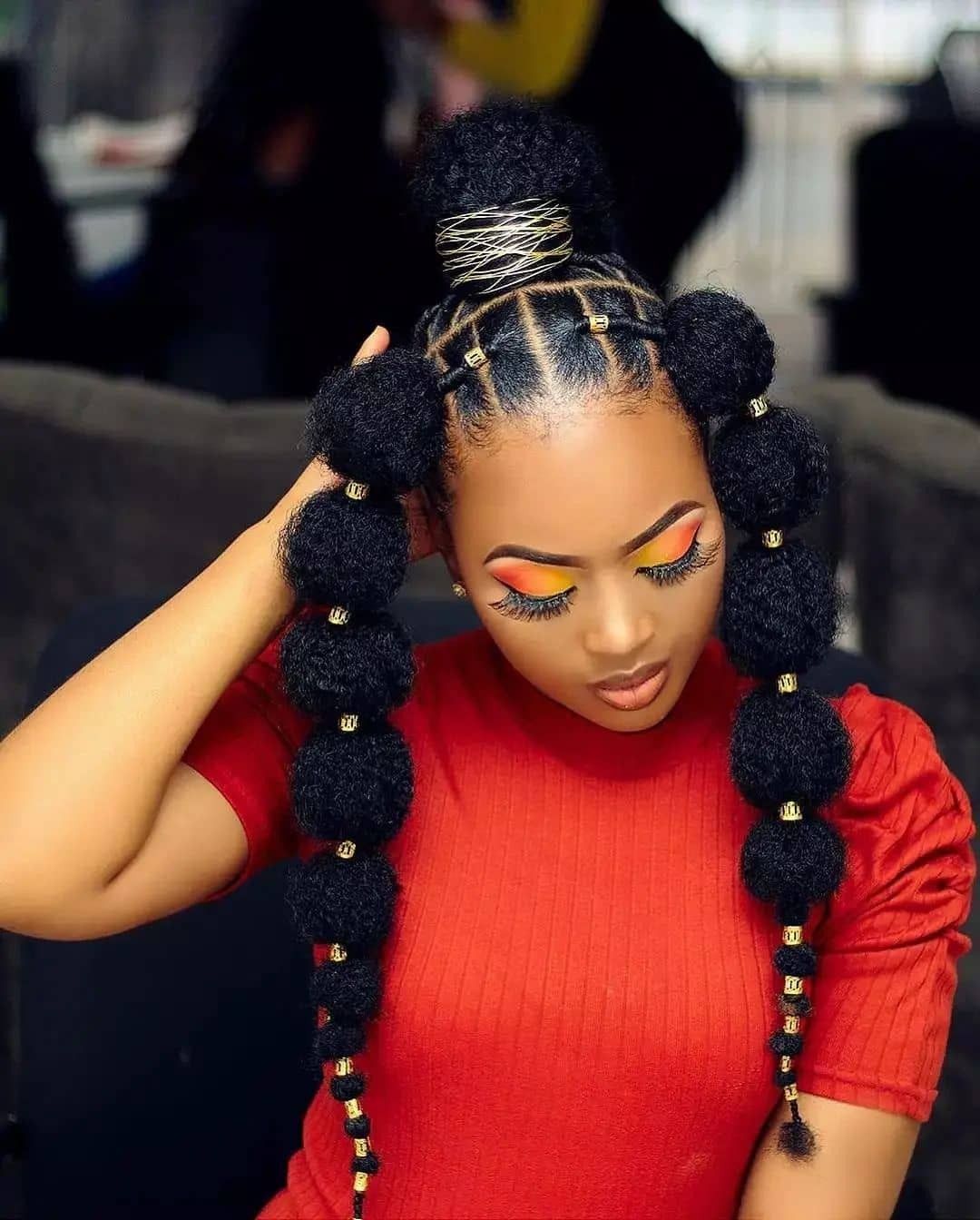 Trendy and Chic Bubble Braids Hairstyle for a Fun and Flirty Look ...