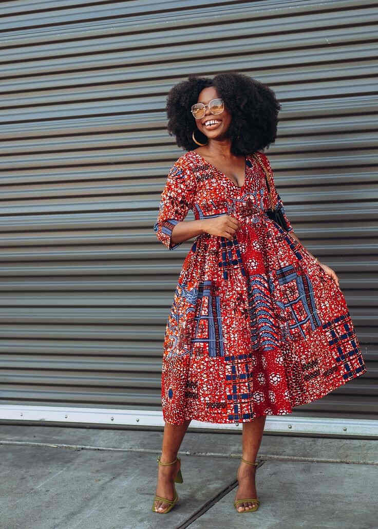 35 Ways to Rock Ankara Midi Flare Dress Styles for Work and Occasions ...